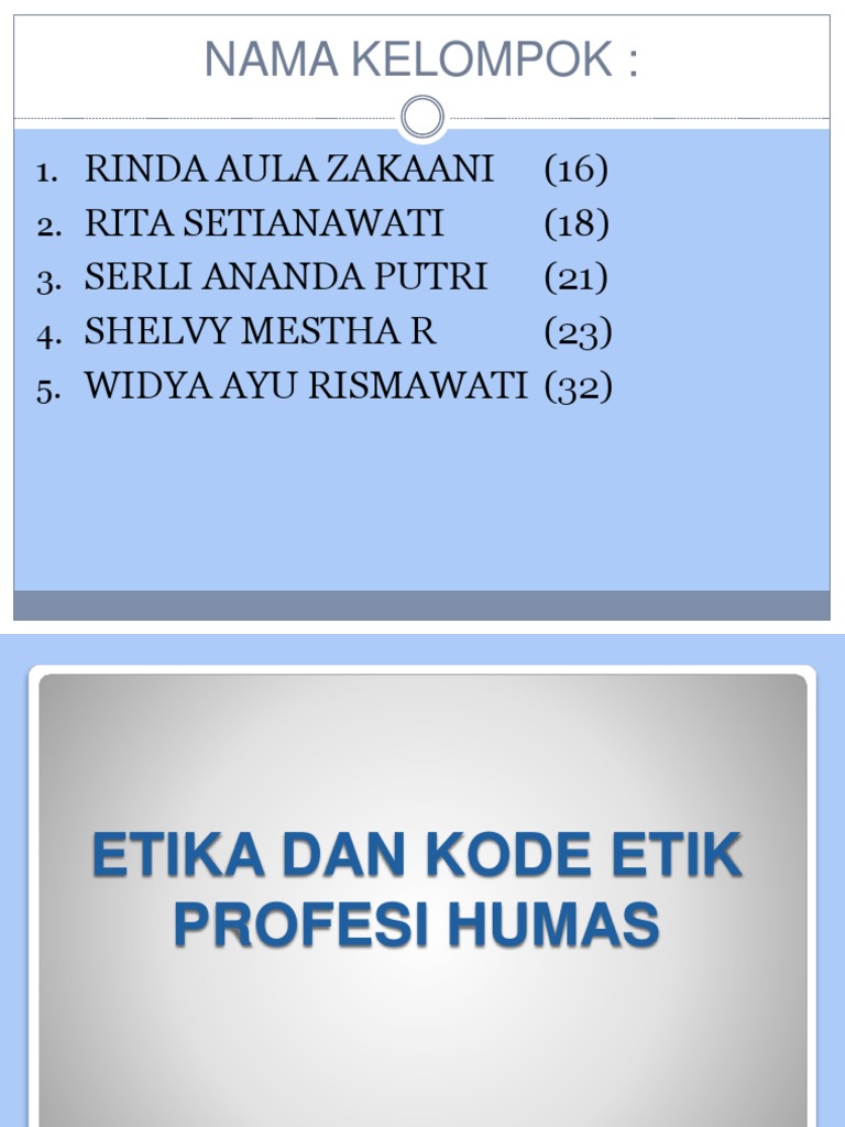 Kode Etik Humas | PDF
