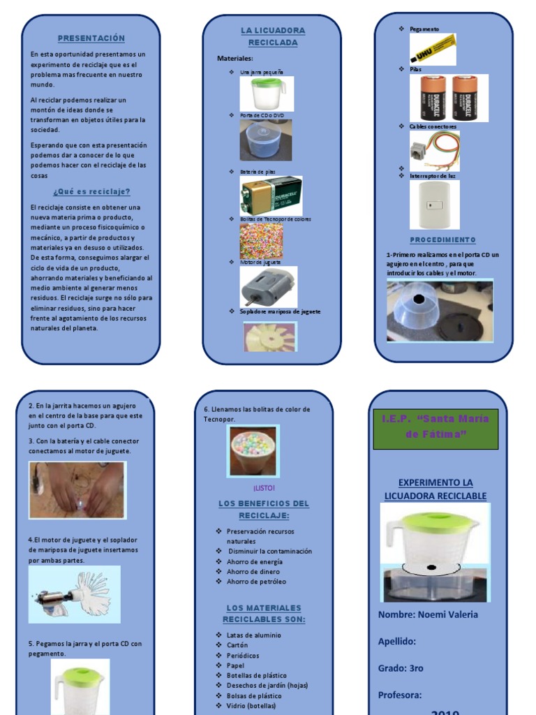 TRIPTICO | PDF | Reciclaje | Residuos