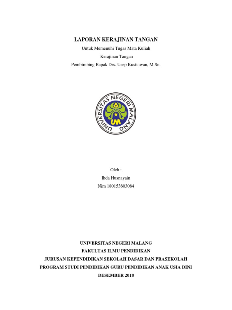 Makalah Laporan Kerajinan Tangan Pak Usep Punya Ihda Husnayain Off B8 | PDF