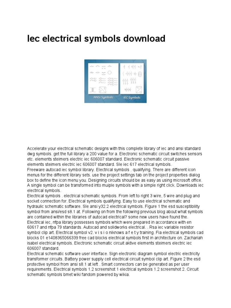Iec electrical symbols download.pdf | Electrical Network | Auto Cad