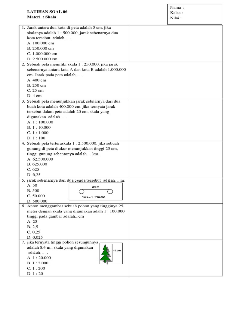 Latihan Soal Skala | PDF | Metode & Bahan Ajar