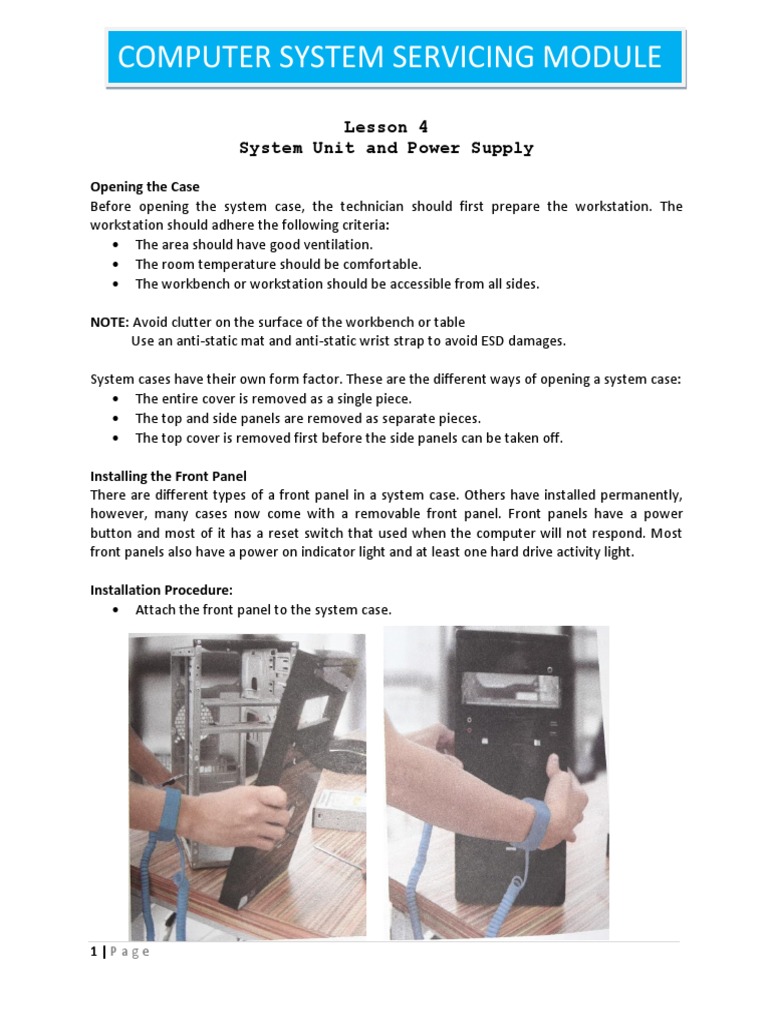 A Guide to Servicing Computer Systems: Opening Cases, Installing ...