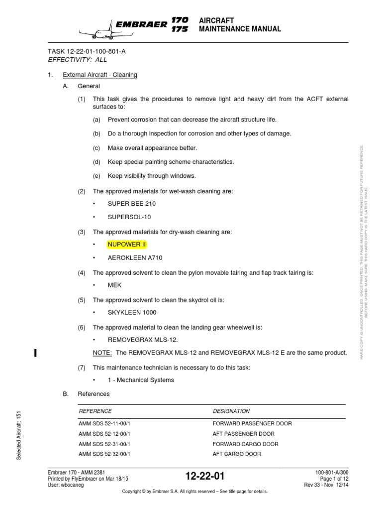 Embraer 170 175 Maintenance Manual NuPower II | PDF | Liquids | Water