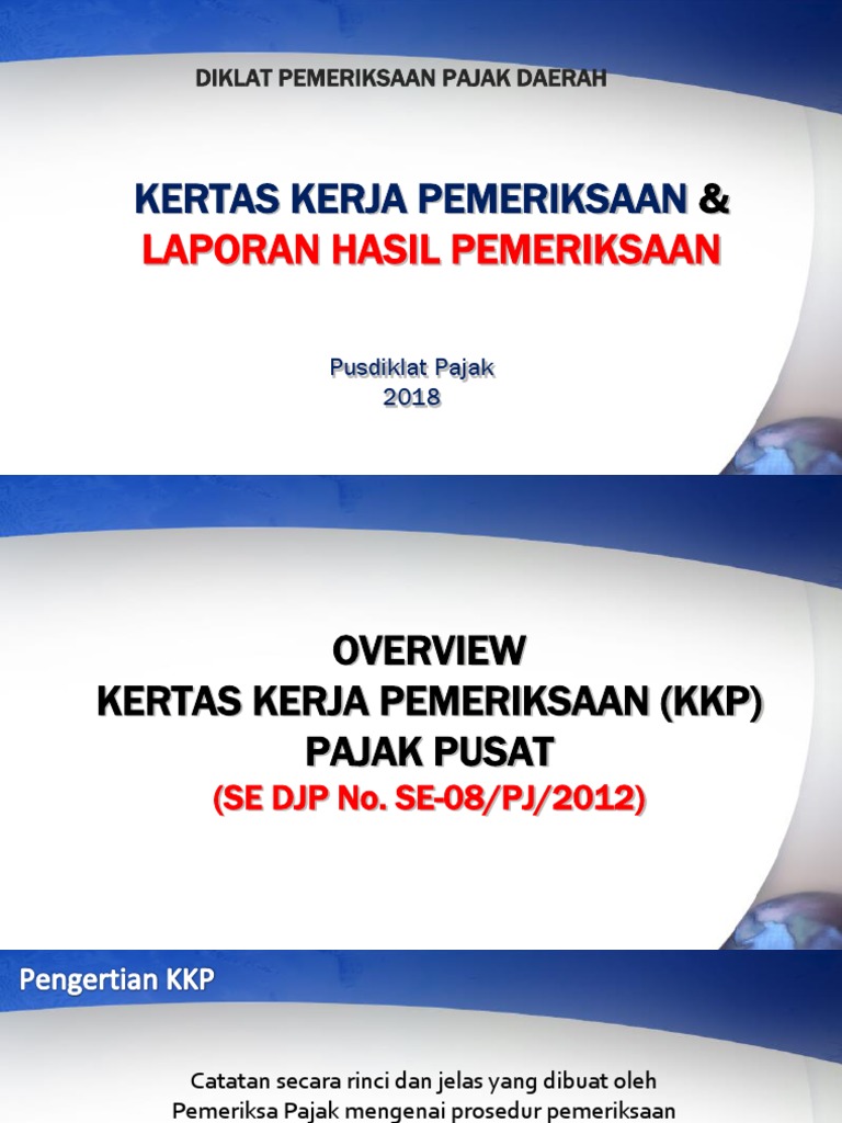 BT Kertas Kerja Pemeriksaan Dan Laporan Hasil Pemeriksaan Pajak Daerah PDF | PDF