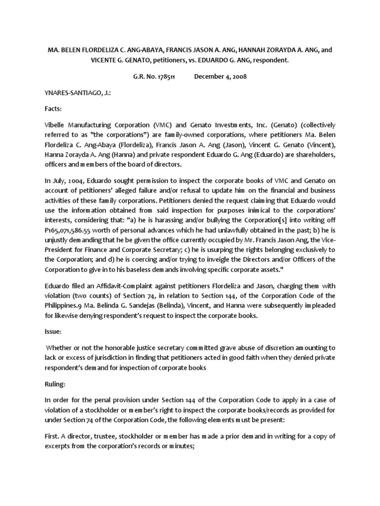 MA. BELEN FLORDELIZA C. ANG-ABAYA, FRANCIS JASON A. ANG, HANNAH ZORAYDA ...