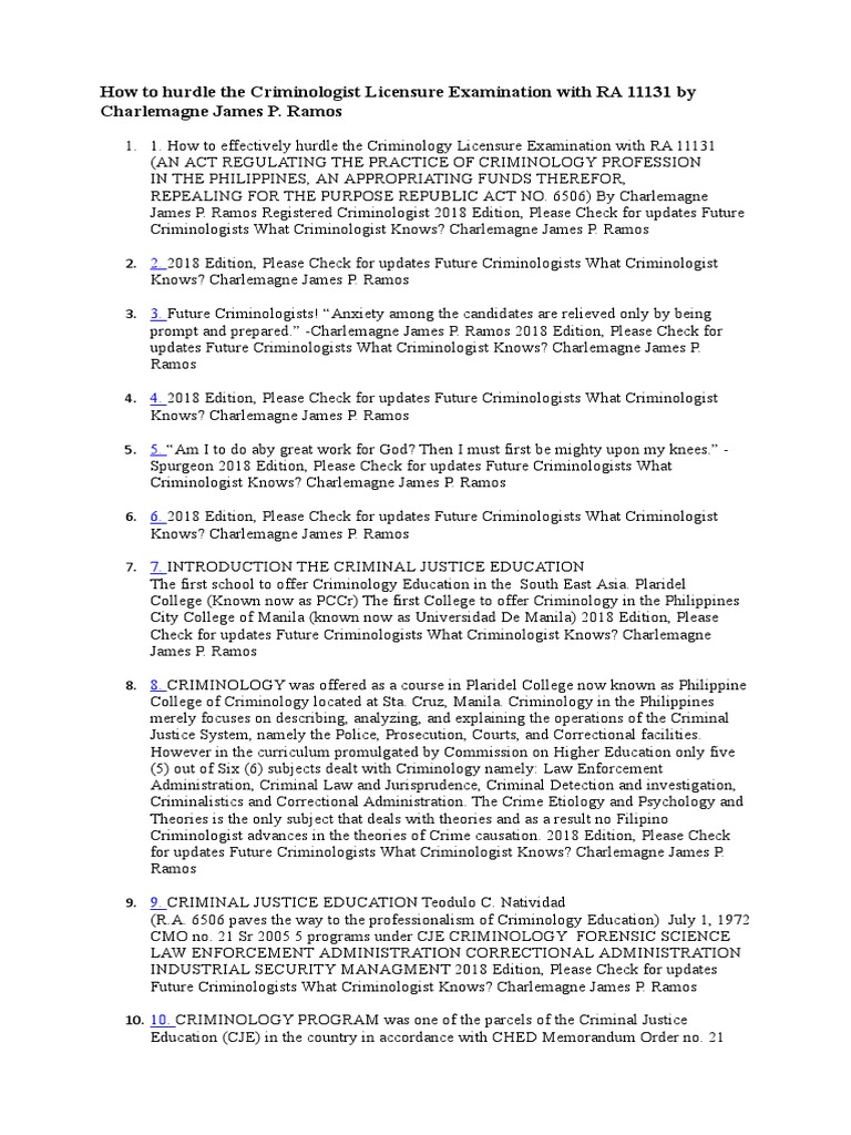 How To Hurdle The Criminologist Licensure Examination With RA 11131 by ...