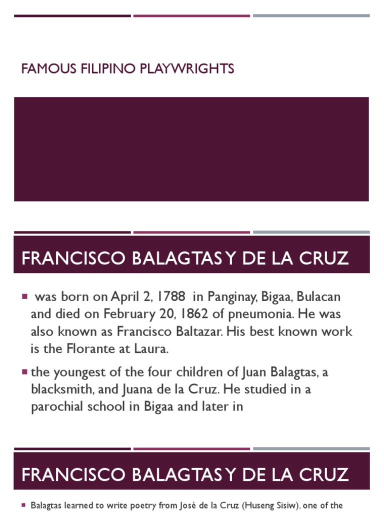 Notable Filipino Playwrights and Their Works | PDF | Philippines | Poetry