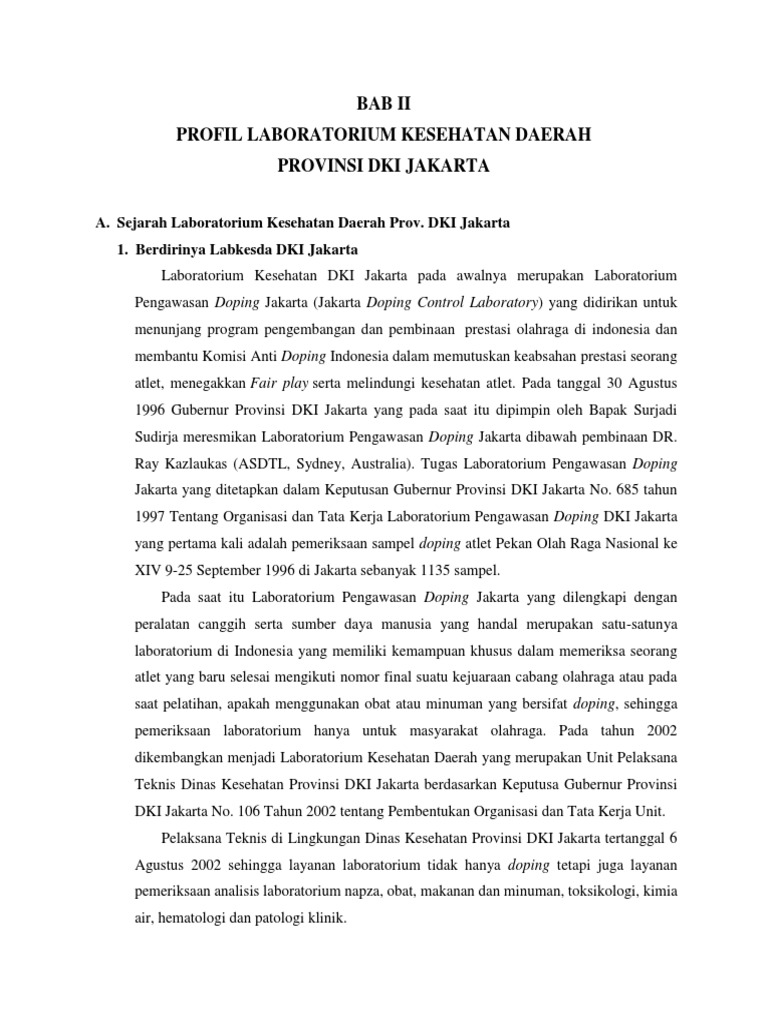 Profil Labkesda DKI Jakarta | PDF | Sains & Matematika