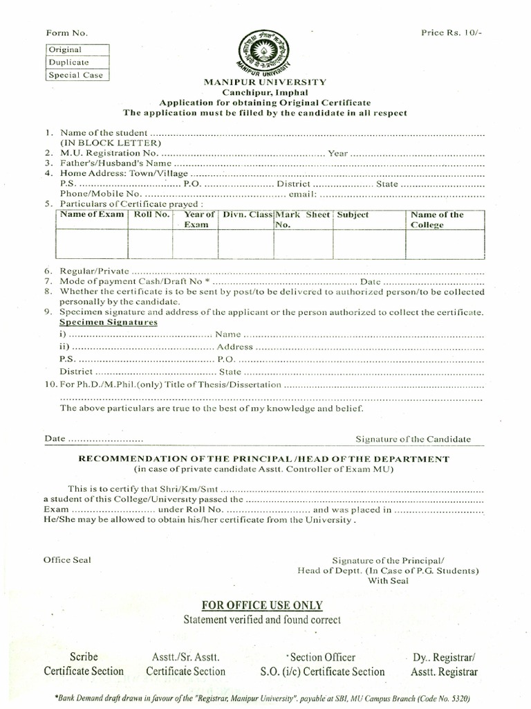 Original Certificate | PDF