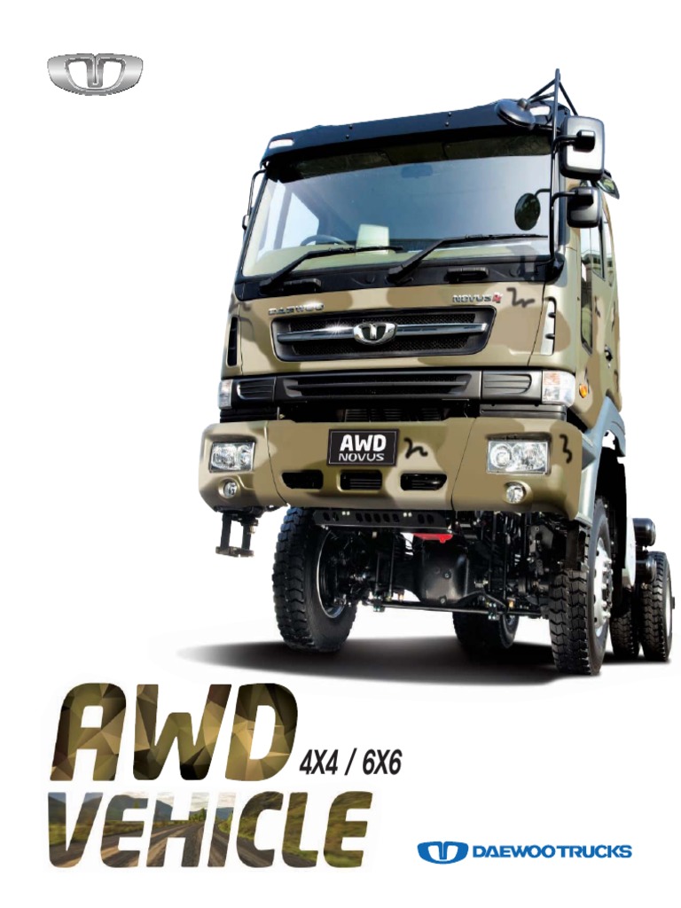 Daewoo Novus 6x6 Military Truck Specs | PDF | Four Wheel Drive | Truck