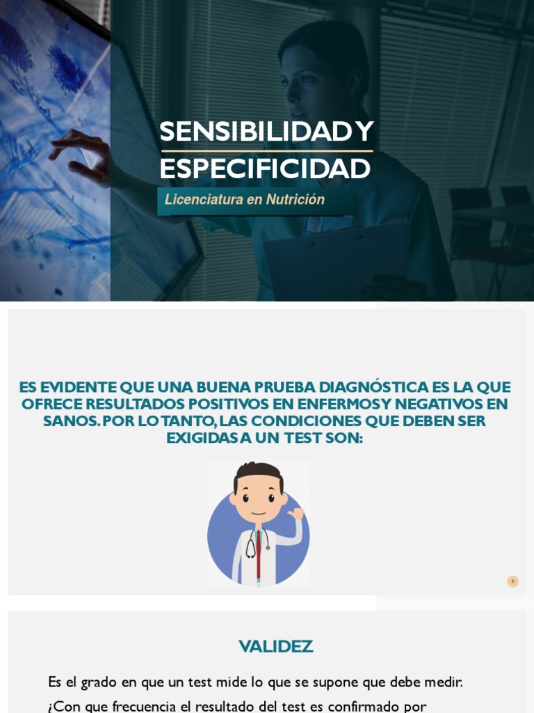 Sensibilidad y Especificidad | PDF | Diagnostico medico | Epidemiología