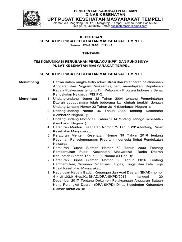 SK KPP | PDF | Pengembangan Diri | Kesehatan Holistik