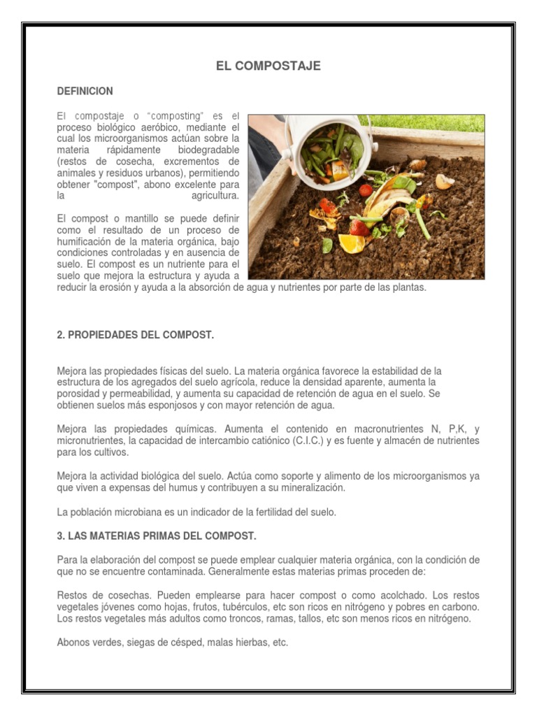 El Compostaje | PDF | Compost | Naturaleza