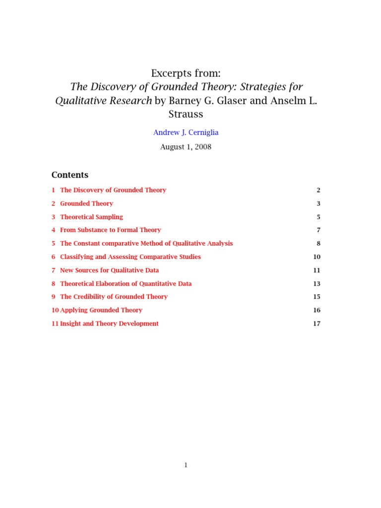 The Discovery of Grounded Theory | PDF | Qualitative Research | Theory