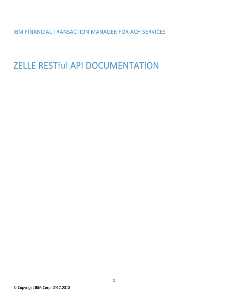 IBM Financial Transaction Manager For ACH Services - Zelle RESTful API ...