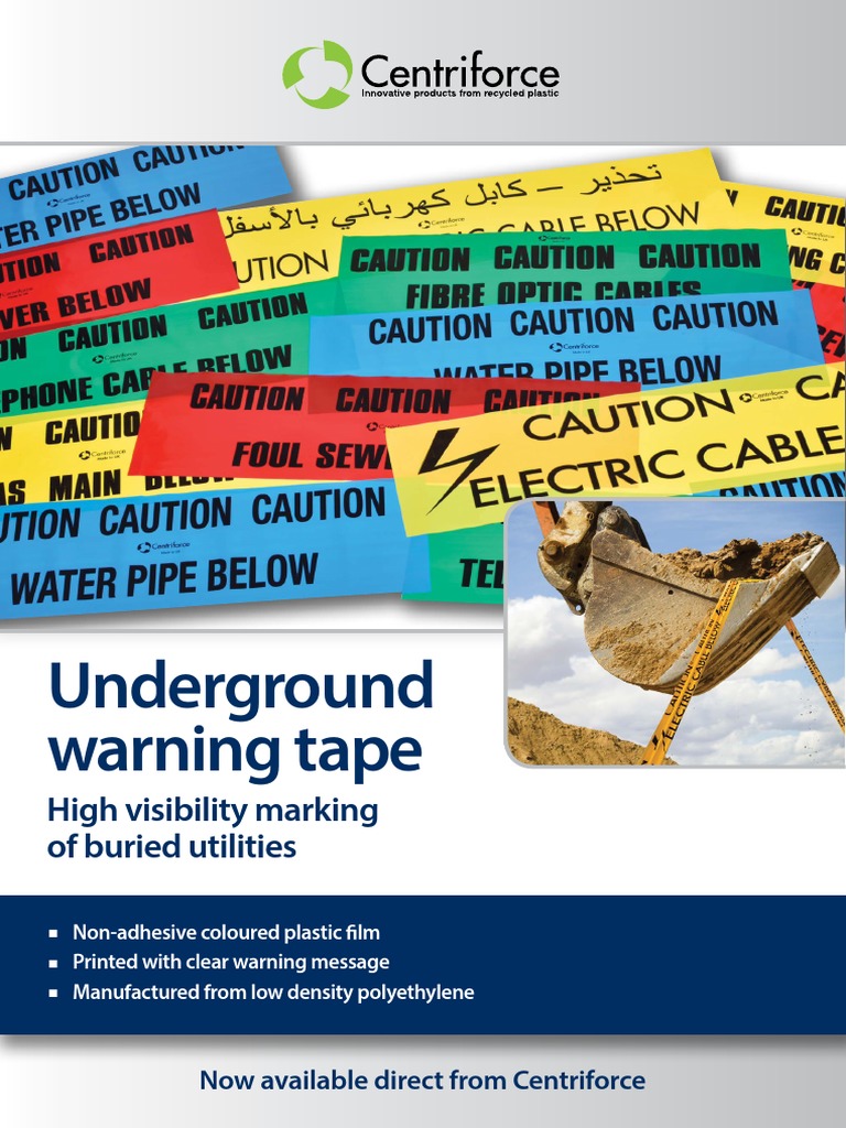 Warning Tape Datasheet | PDF | Polyethylene | Electrical Wiring