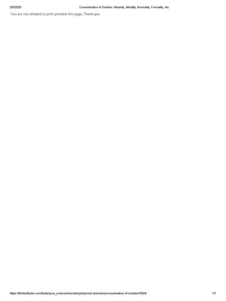 Concentration of Solution - Molarity, Molality, Normality, Formality ...