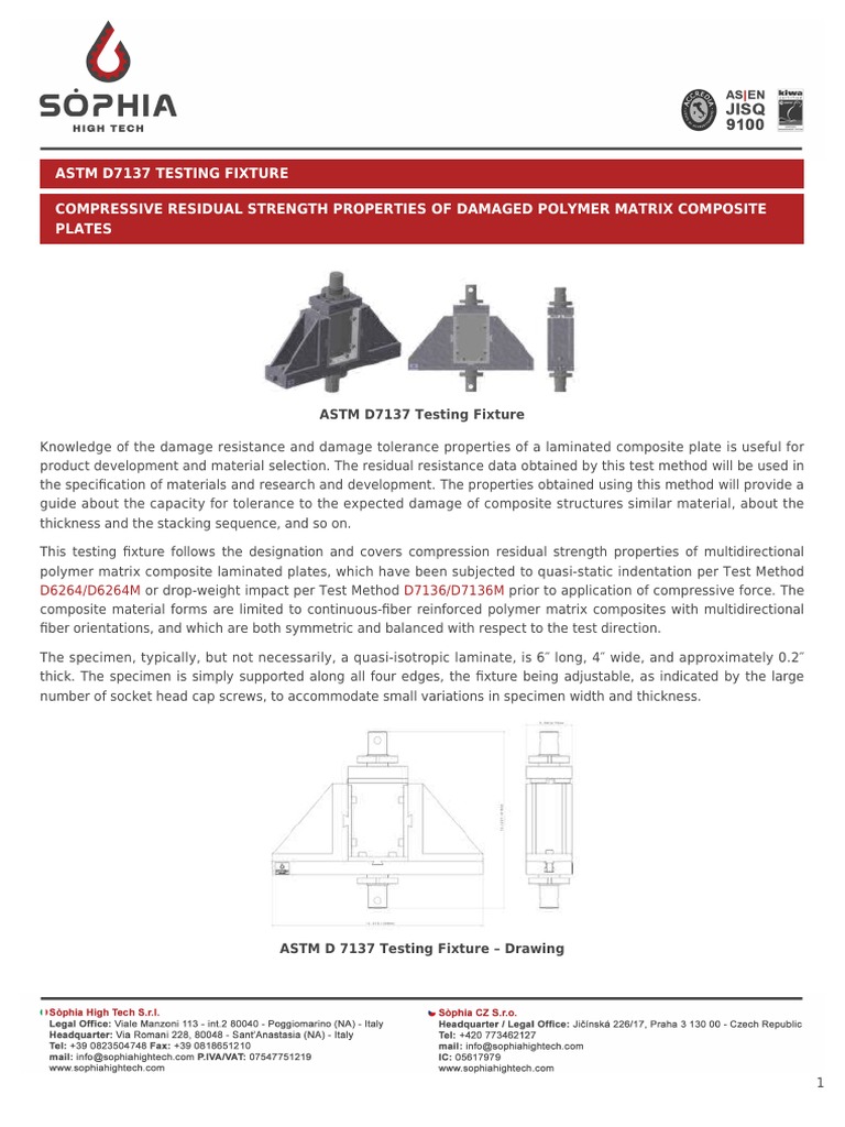 ASTM D7137 Compressive Fixture Strength Test | PDF | Composite Material ...