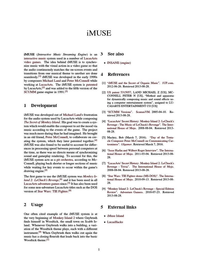 IMUSE | PDF | Software Development | Video Game Development