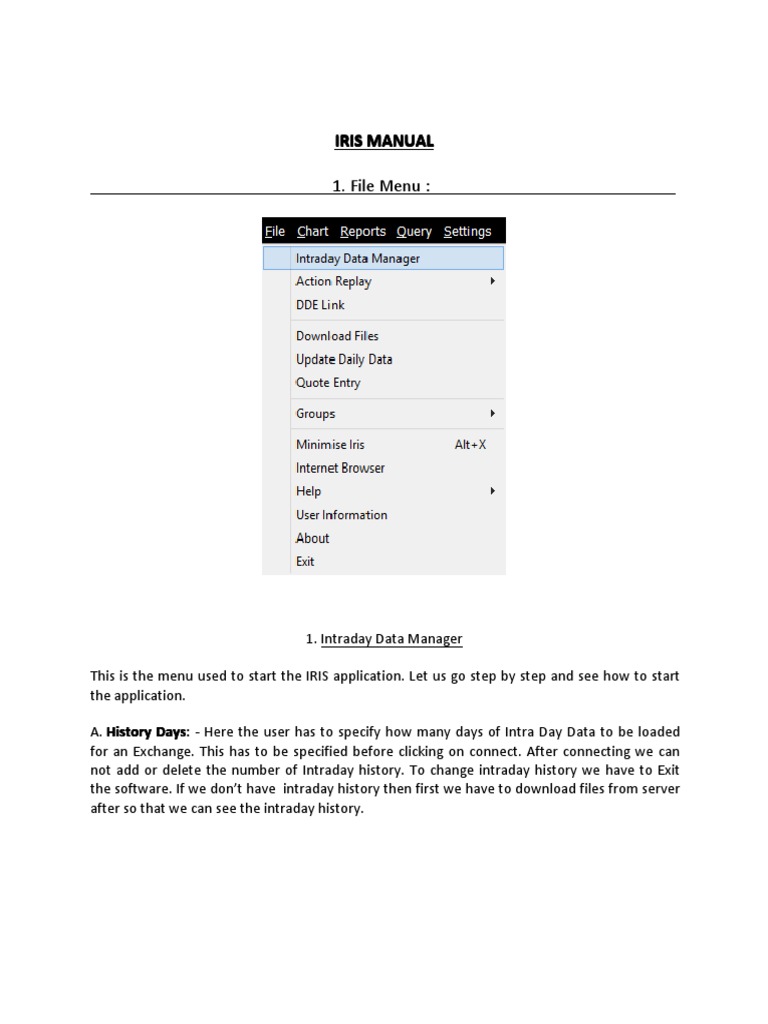 IRIS Manual: Intraday Data Management Guide | PDF | Option (Finance ...