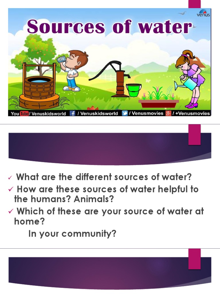 Sources of Water for Kids | PDF | Fresh Water | Seawater
