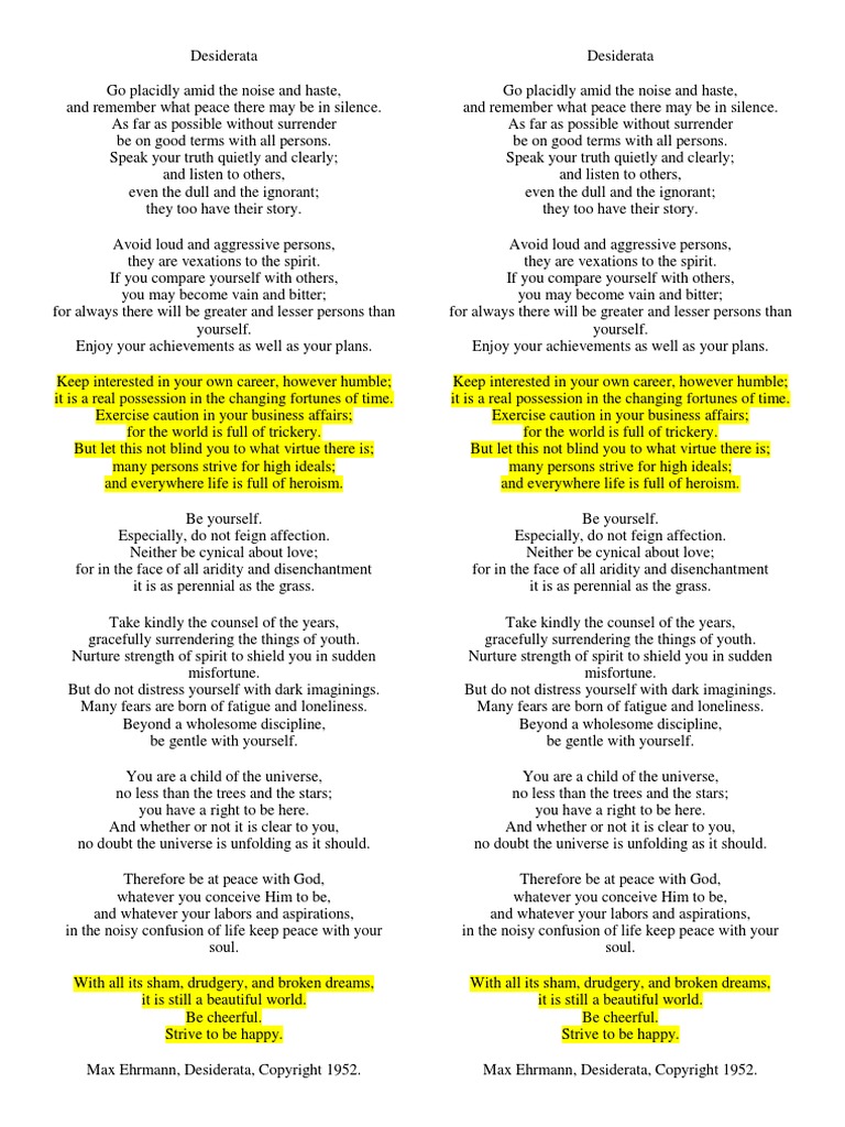 Desiderata | PDF