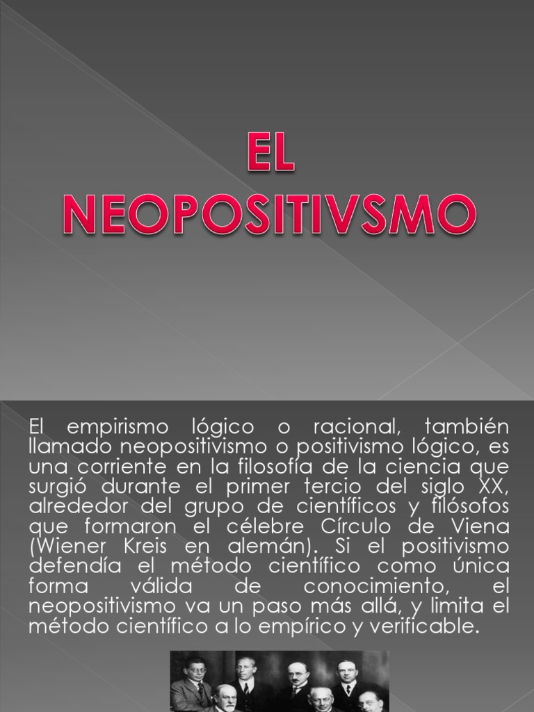 El Neopositivismo | PDF | Empirismo | Filosofía contemporánea