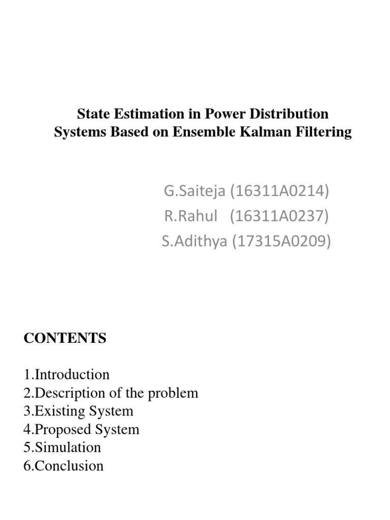 State Estimation in Power Distribution Systems Based On | PDF | Kalman Filter | Analysis