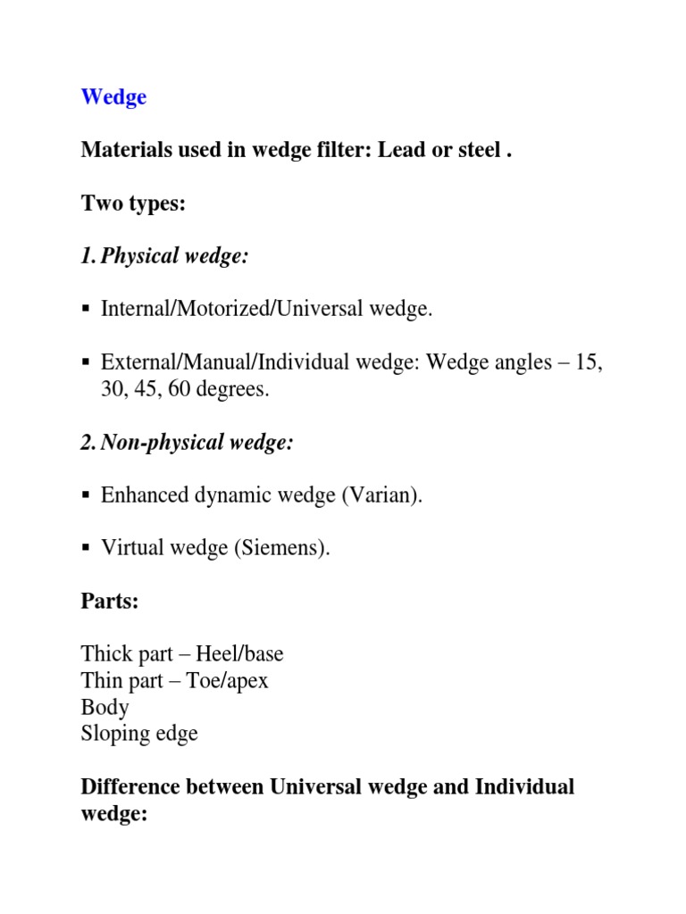 Wedge | PDF | Radiation Therapy | Absorbed Dose