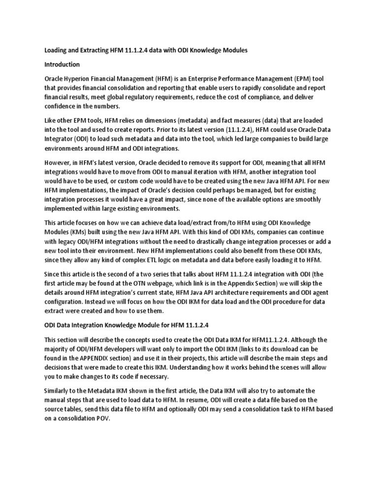 Loading and Extracting HFM | PDF | Application Programming Interface | Database Schema