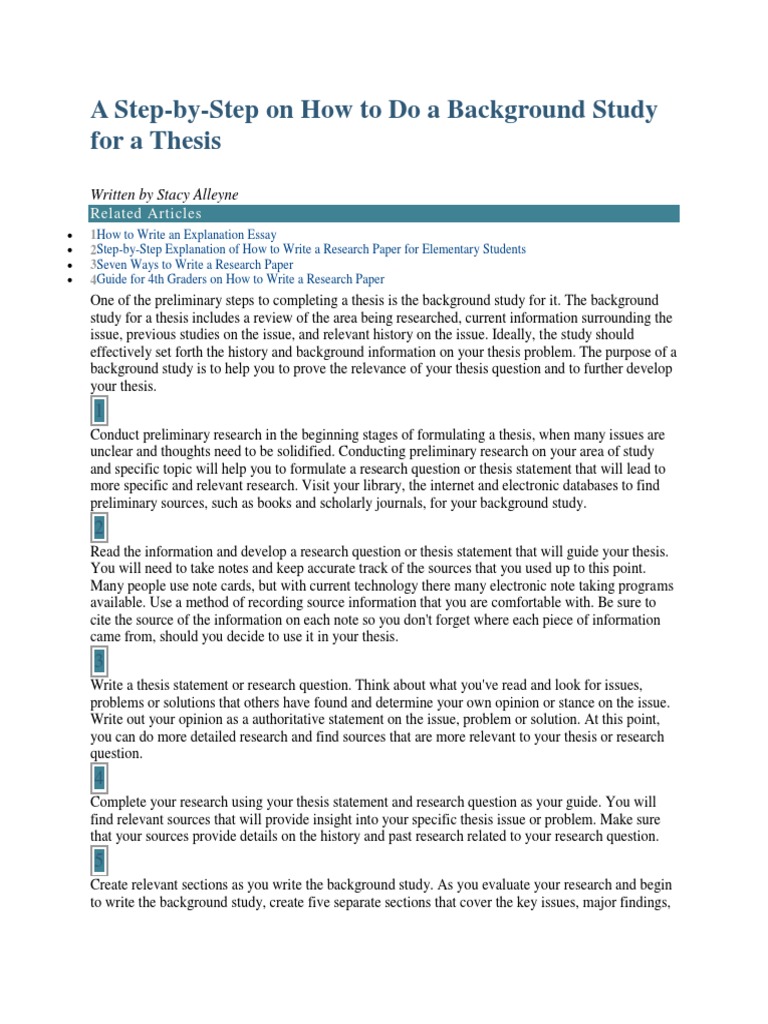 A Step by Step Process in Writing Background of The Study | PDF ...