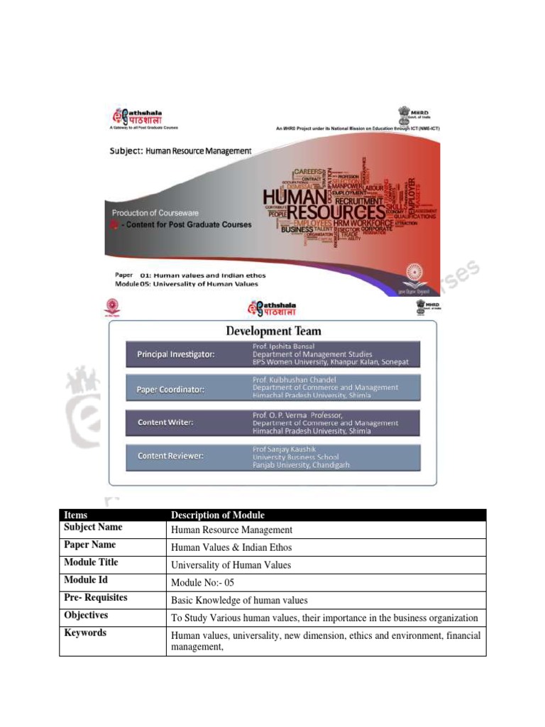 Module 5 | PDF | Value (Ethics) | Human Resource Management