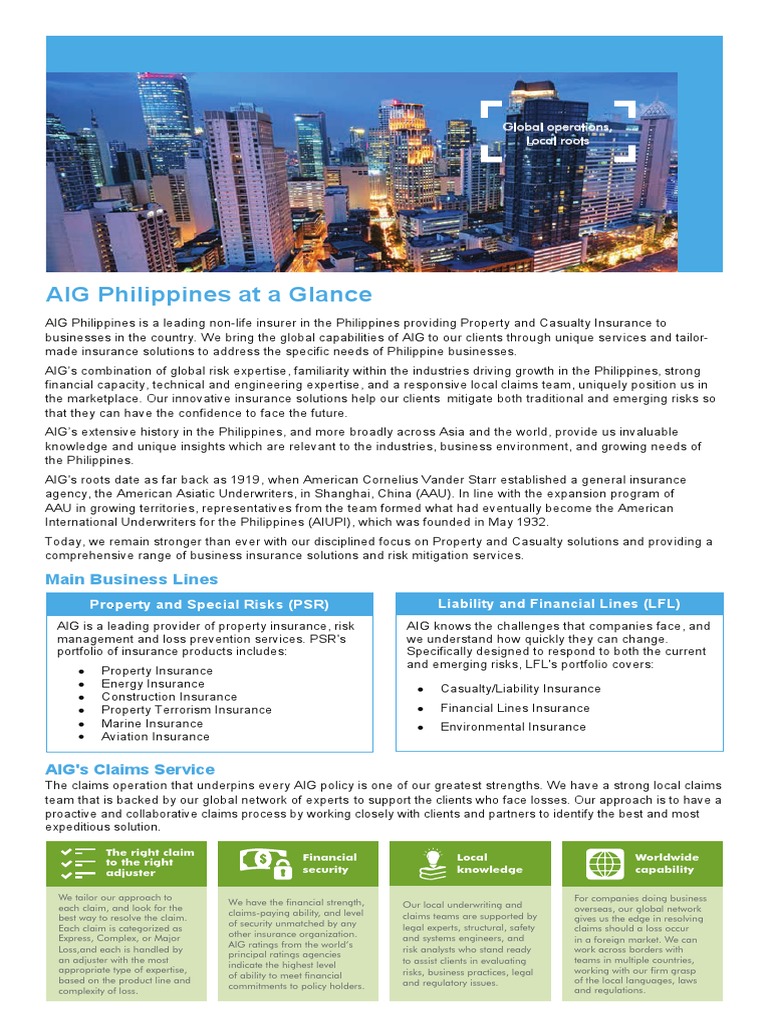 Aig Philippines at A Glance PDF | PDF | American International Group ...