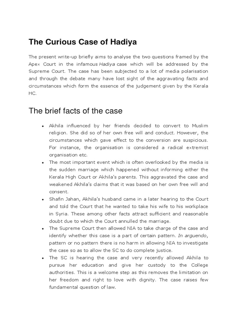 The Case of Hadiya | PDF | Public Law | Common Law