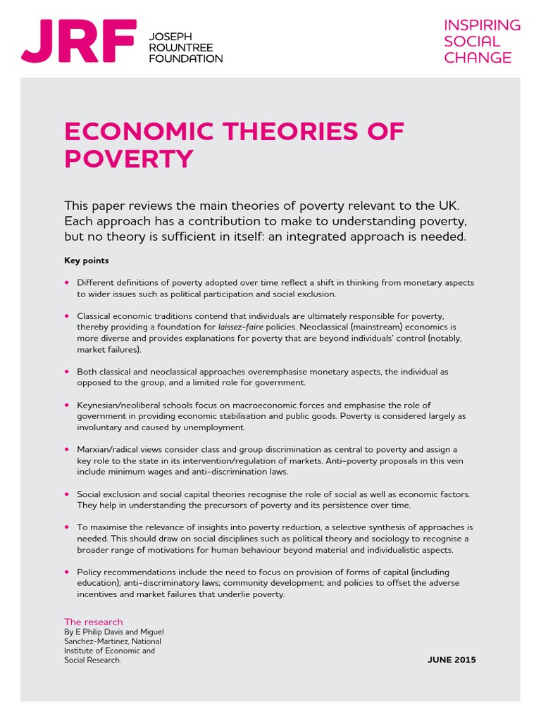 Economic Theories of Poverty | PDF | Poverty | Poverty & Homelessness