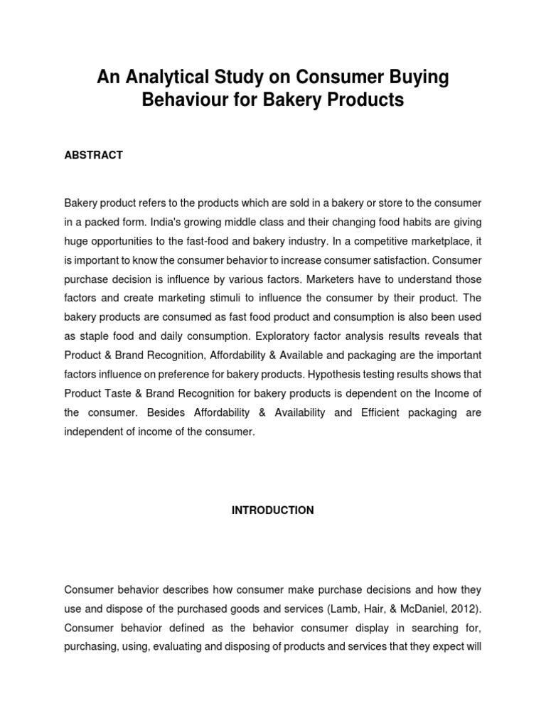A Research Journal | PDF | Consumer Behaviour | Data Analysis