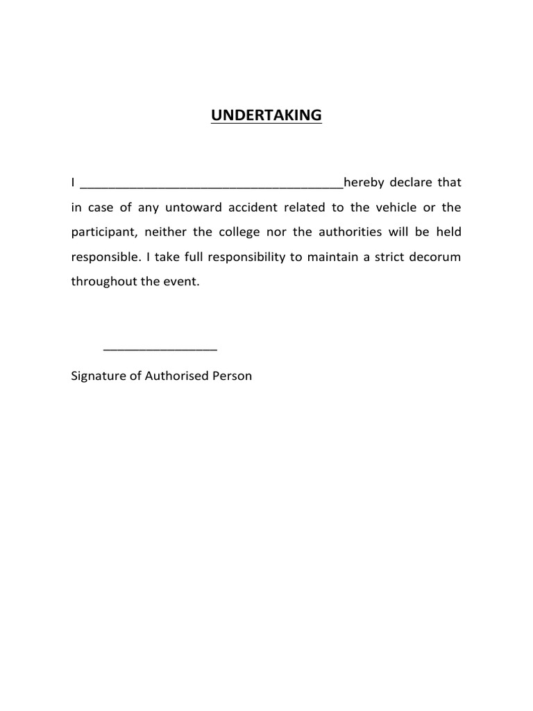 Undertaking | PDF
