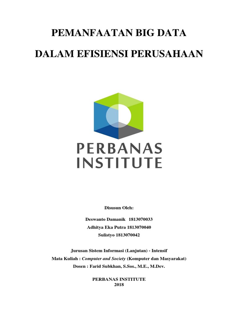 Pemanfaatan Big Data Dalam Efisiensi Perusahaan PDF | PDF