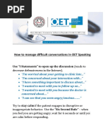 OET Speaking - Role Play Cards | PDF