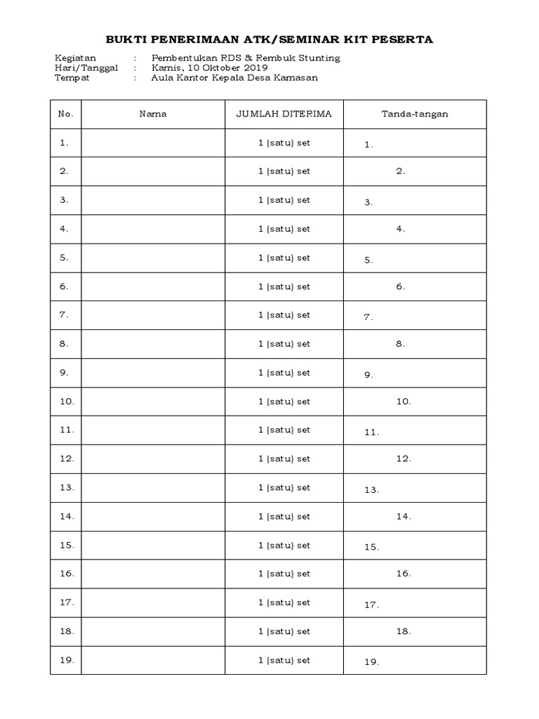 Bukti Penerimaan Atk | PDF