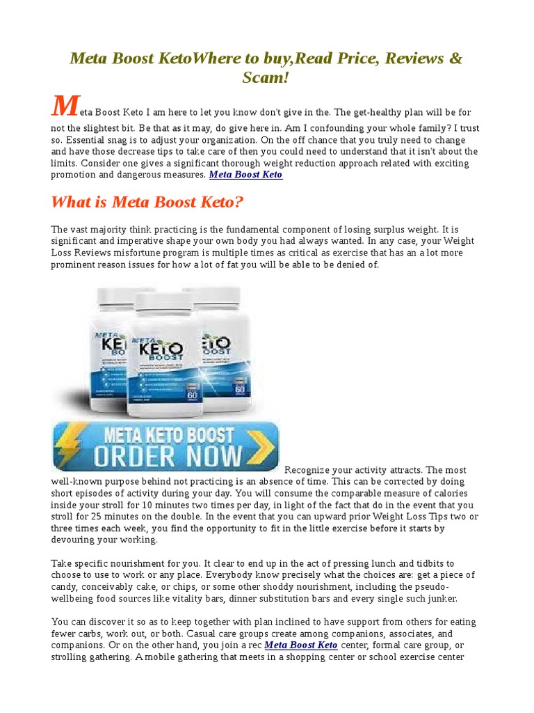 Meta Boost Keto: Review and Concerns | PDF | Weight Loss | Drink