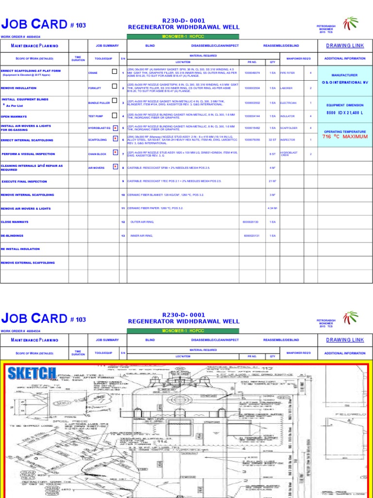 R230-D-0001 Job Card | PDF | Materials | Mechanical Engineering