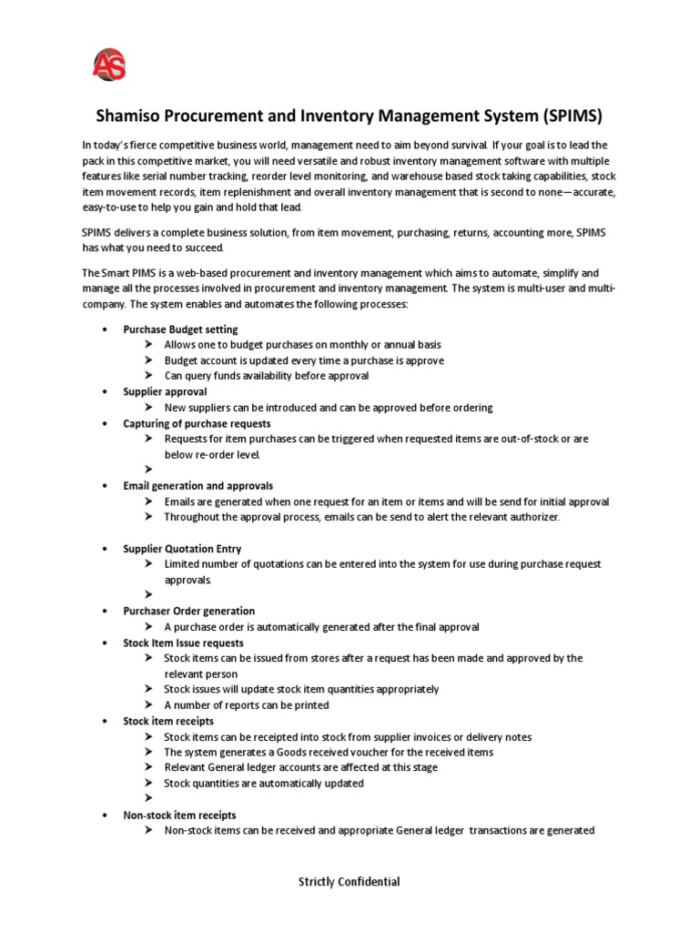 Procurement and Inventory Management System PDF | PDF | Receipt | Inventory