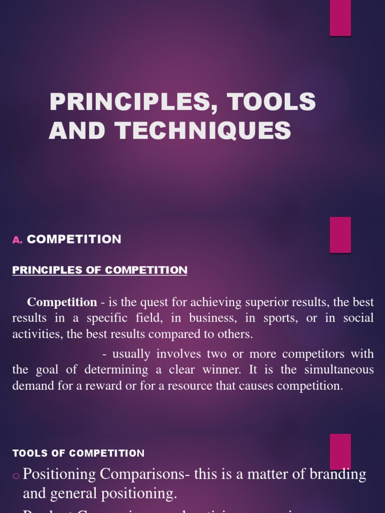 Lesson 12 Principles & Technique, Tools | PDF | Competition | Marketing