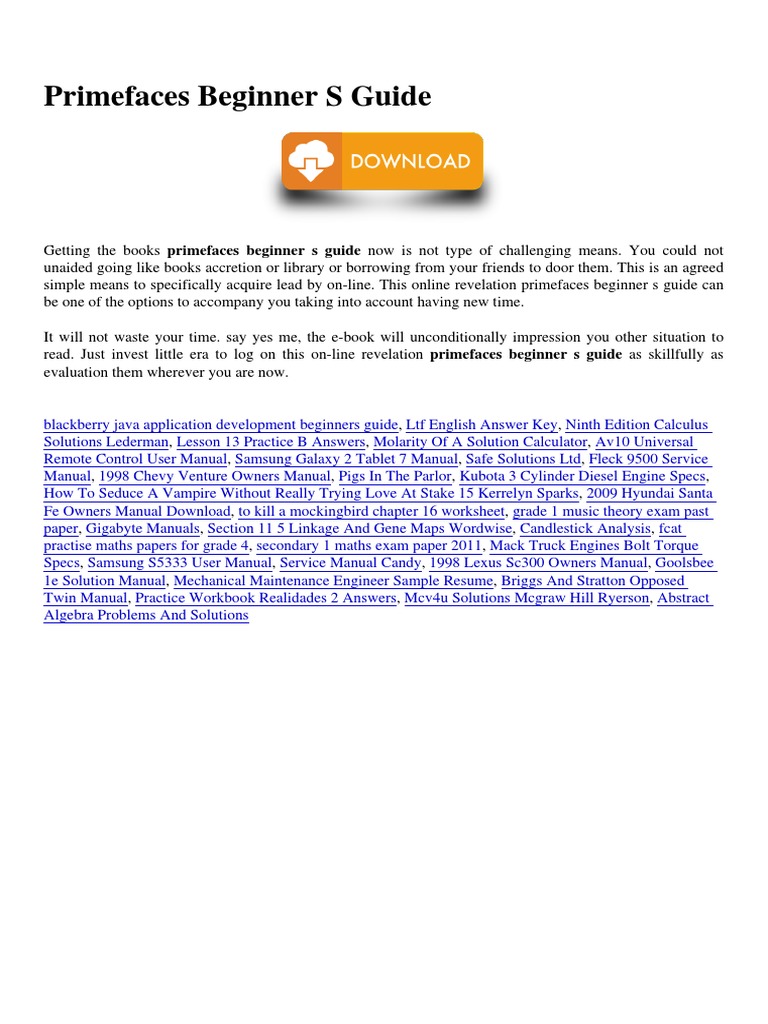 Primefaces Guide for Beginners | PDF