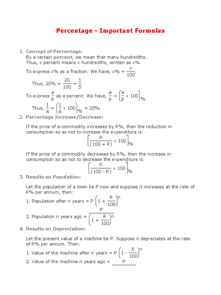 Percentage PDF | Download Free PDF | Percentage | Economies