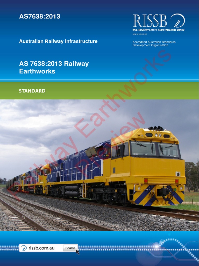 As 7638 (2013) - Railway Earthworks | PDF | Regulatory Compliance ...