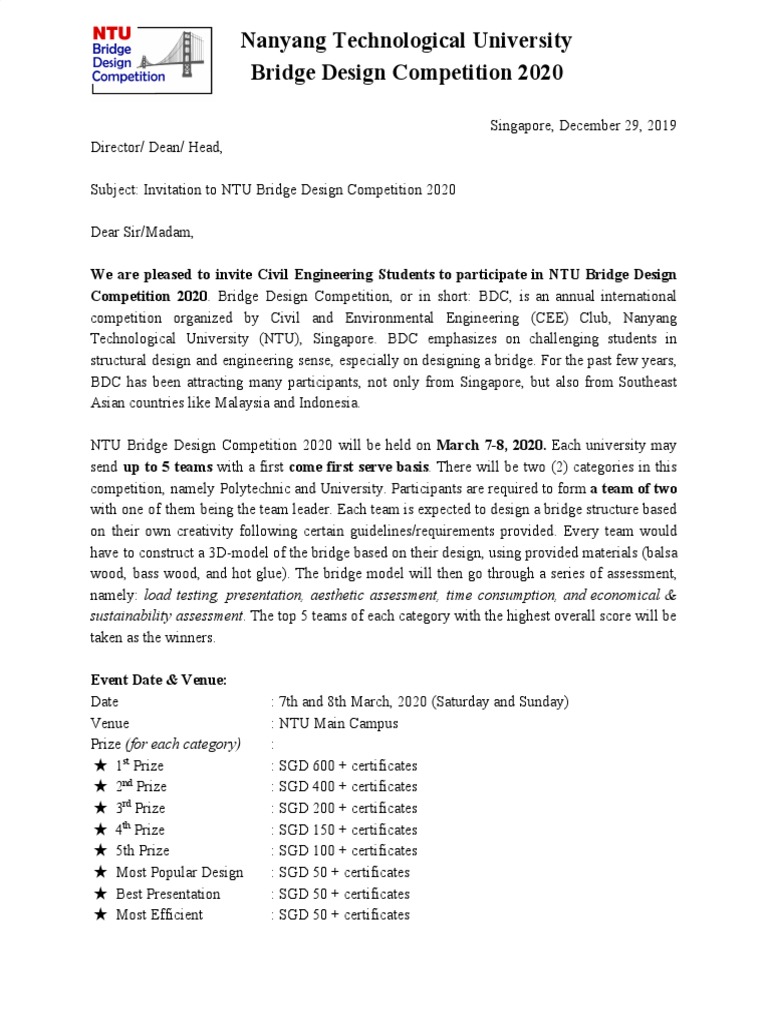 Invitation Letter - BDC 2020 | PDF