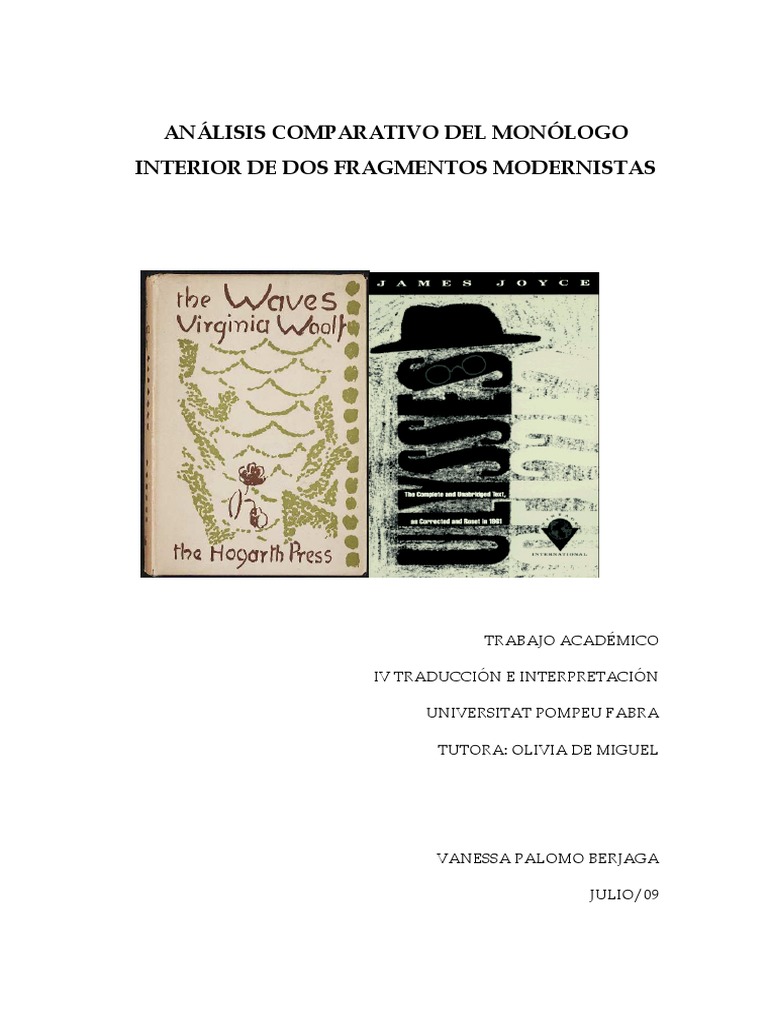 Análisis Comparativo Del Monólogo Interior de Dos Fragmentos ...