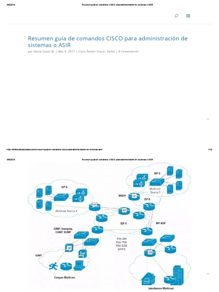 Comandos CISCO para ASIR: Guía Rápida | PDF | Enrutador (Computación ...